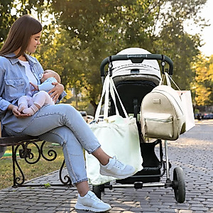 Lulyboo Multi-Use Organizer Hook Clips (2 pk), Metal Hook Handle for Purse, Shopping, Strollers & Diaper Bags, Black