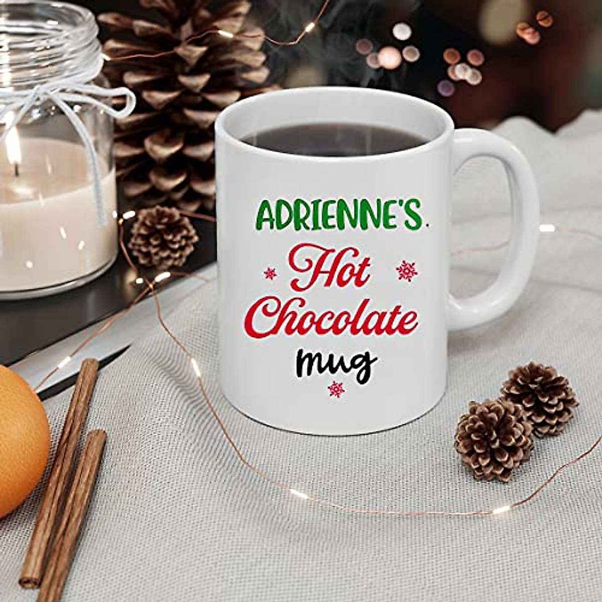 Hot Chocolate Mug, Custom Holiday Mug, Christmas Mug, Personalized Hot Chocolate Mug, Christmas Coffee Mug, Stocking Stuffer, Hot Cocoa Mug, 11 Or 15 Oz Ceramic Novelty Coffee Cup, Gift Ideas Christm