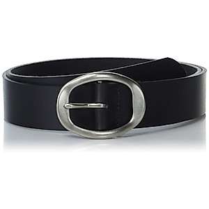 Lucky Brand Women Leather Bold Fashion Statement Belts, Sculpted Center Bar Buckle-Black, Medium, M (28-30")