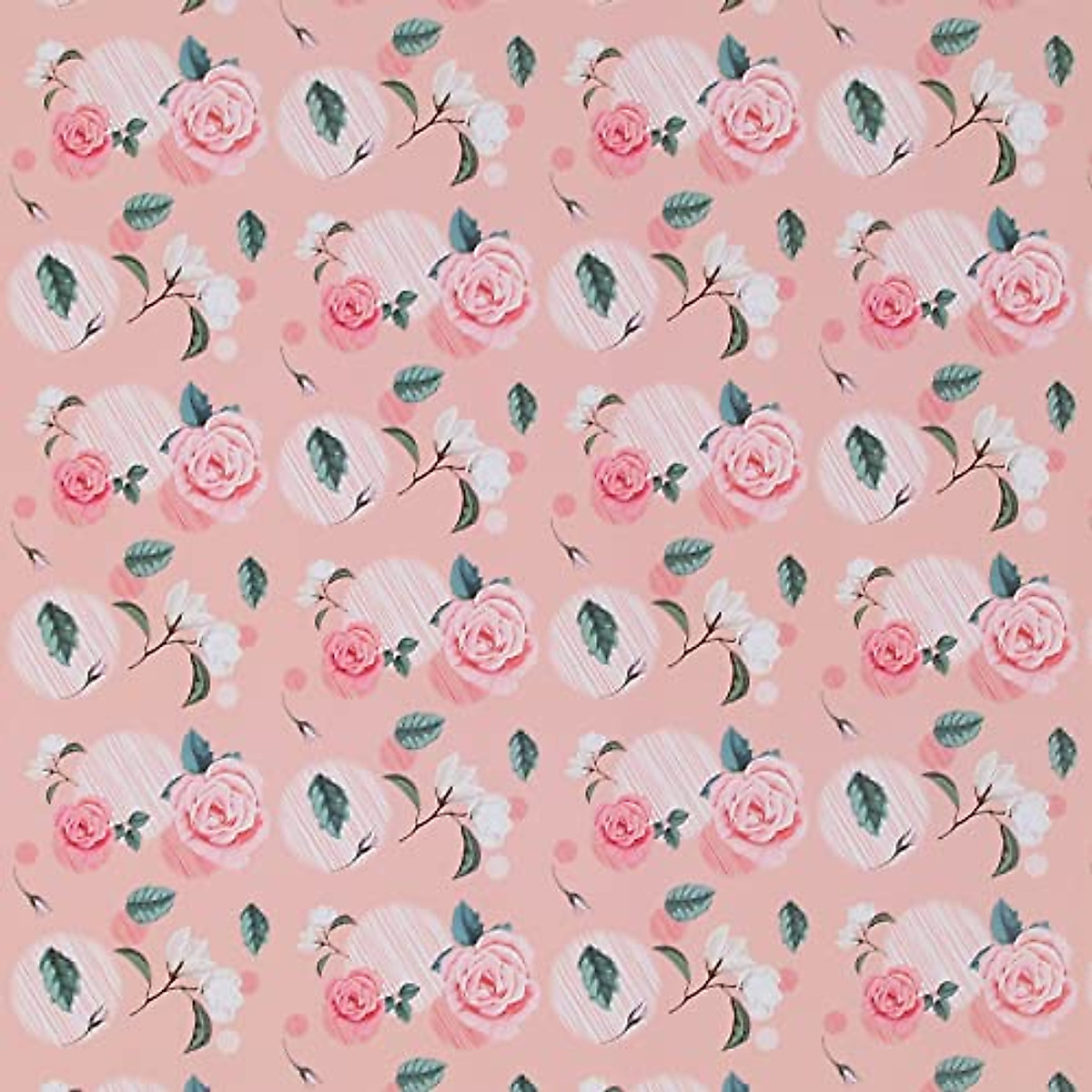 Aimyoo Pink Floral Wrapping Paper Roll 17 in x 10 ft, Vintage Flower Gift Wrap for Wedding Bridal Shower Birthday
