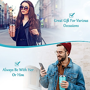 Sieral 4 Pcs Thank You Gifts, Inspirational Tumbler with Keychain Appreciation Gifts Inspirational Gifts for Women Men Coworker Friends Motivational Wine Tumbler 20 oz, Blue, Rose Gold