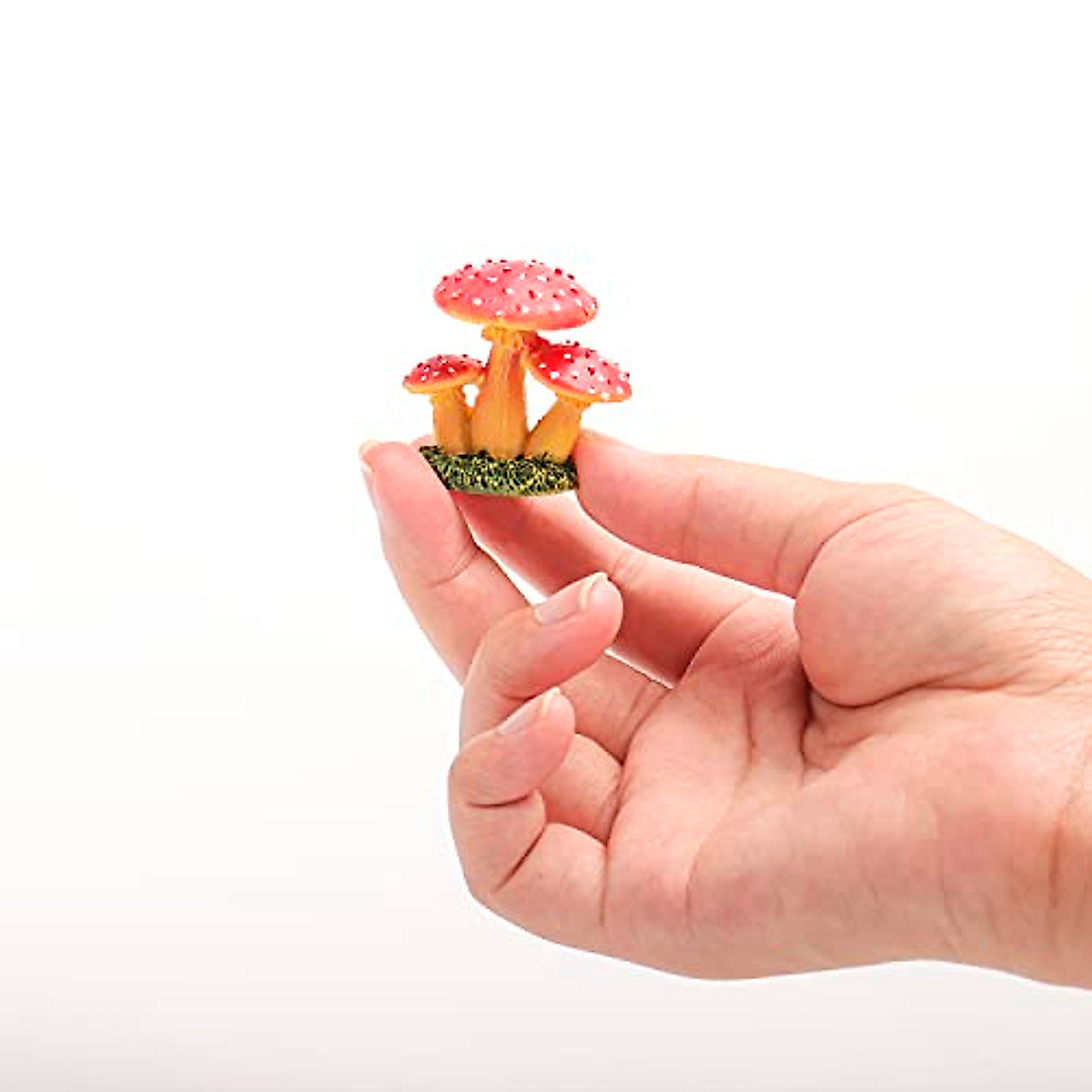 X Hot Popcorn 9PCS Mini Mushroom Figurines Mushroom Resin Figures Fairy Garden Miniature Moss Landscape Model for Garden Ornaments Plant Pots Bonsai Crafts