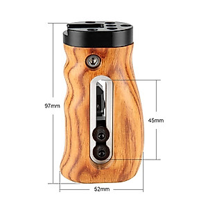 NICEYRIG Universal Side Wooden Handle Handgrip with Cold Shoe for DSLR Camera Cage