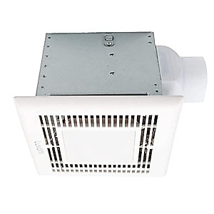 Maxxima Luvoni 80 CFM Bathroom Exhaust and Ventilation Fan - 3000K Warm White 600 Lumen LED Light, Quiet 1.5 Sones Operation, White Grill Ceiling Fan