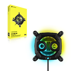 CORSAIR Hydro X Series XC7 RGB PRO CPU Water Block - Intel® LGA 1700, 1200, 115X - AMD Socket AM4, AM5 - Nickel-Plated Copper Cold Plate - Black- More Than 110 Micro-Cooling Fins - 16 Vivid RGB LEDs