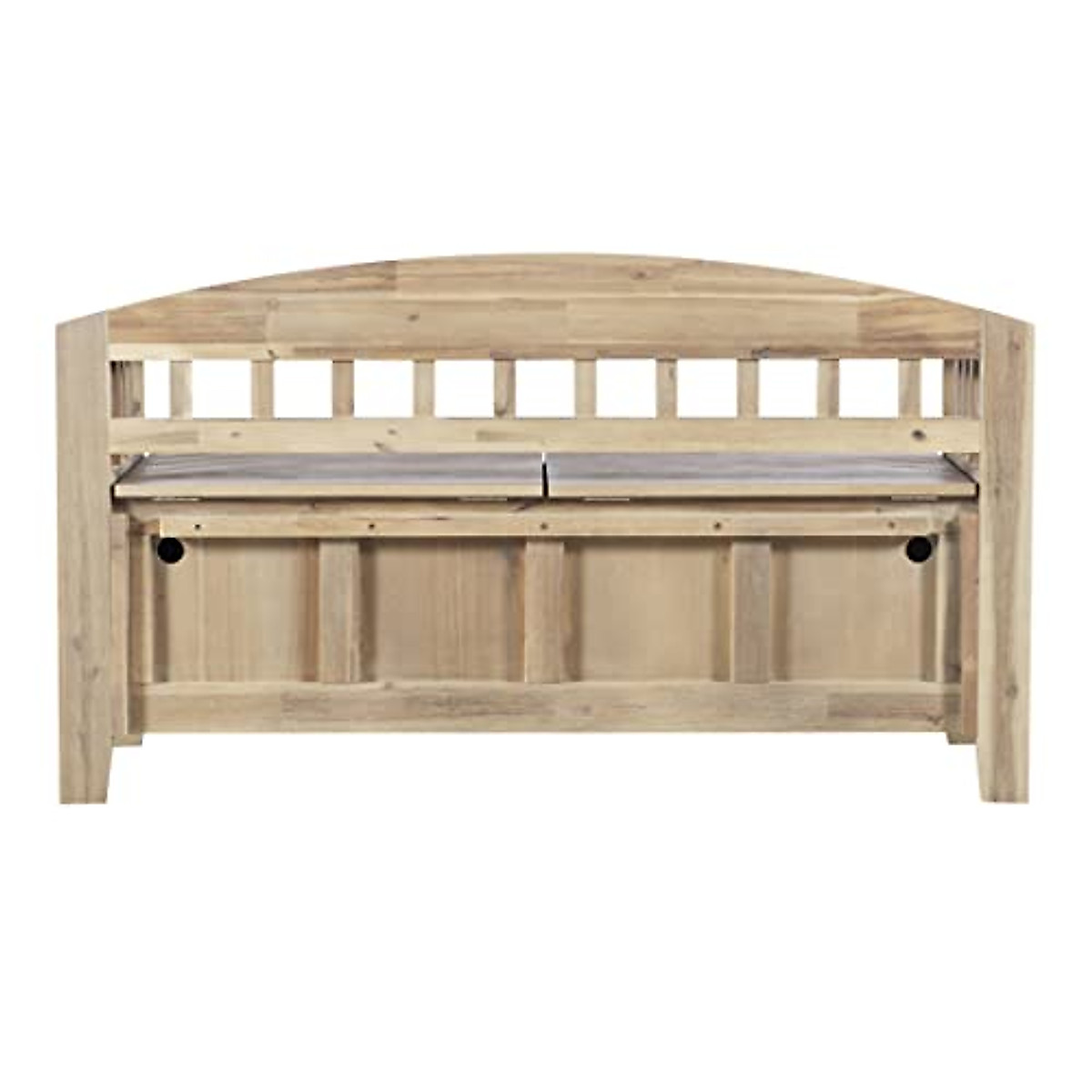 Linon Natural Washed Storage Frankie Bench, Seat Height of 18"