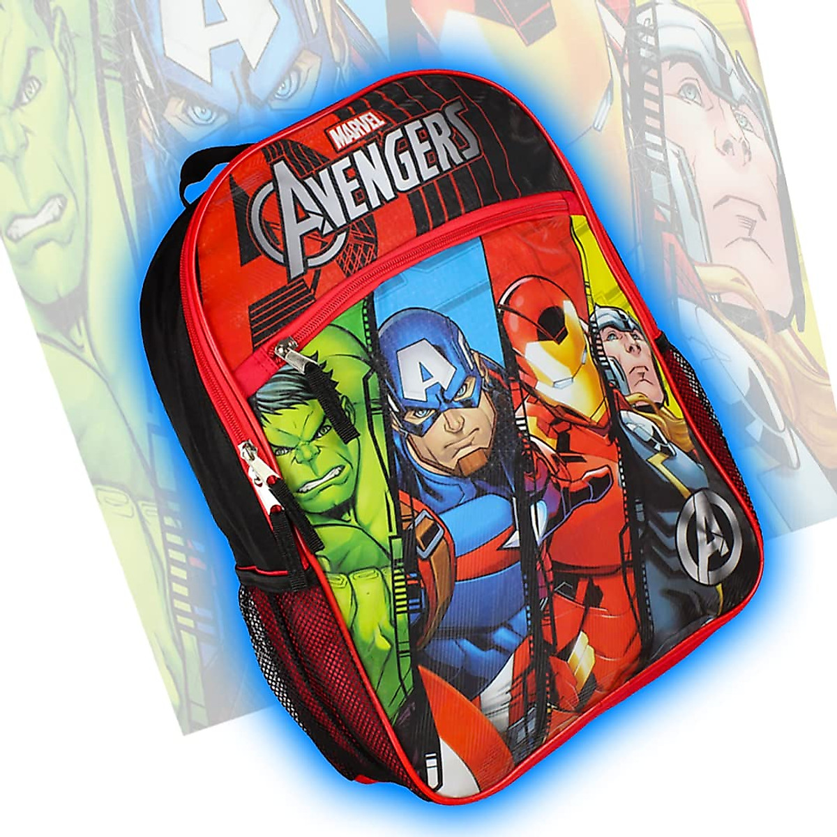 Marvel Avengers Backpack Iron Man Thor Hulk Captain America Travel 16" Backpack