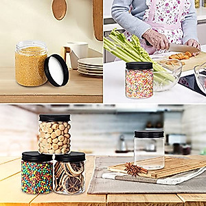 8 OZ Plastic Jars with Lids, (Crazystorey)24 Pack Clear Small Plastic Leak-proof Sealed Storage Jar Slime Containers for Kitchen Household Food Dry Goods Creams Included Extra Label and Pen