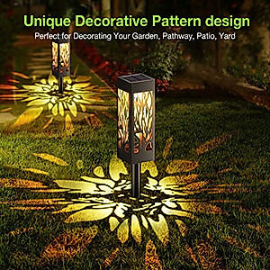 LETMY Solar Lights Outdoor Decorative, 8 Pack Upgraded Bigger Solar Pathway Lights, IP65 Waterproof Auto On/Off Solar Garden Lights Solar Powered Landscape Lighting for Path Lawn Patio Yard Walkway