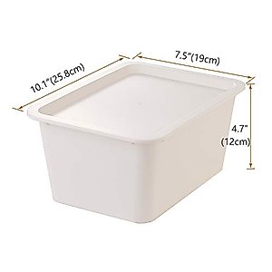 Lunmore Small Storage Box Bin Container Cube Organizer Set Stackable Storage Basket Shelf Organizer Pack of 3