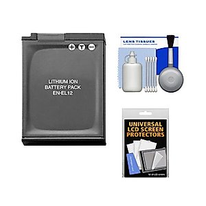 Power2000 EN-EL12 Rechargeable Battery with Cleaning Kit for Nikon Coolpix A900, AW130, P340, S6800, S6900, S9700, S9900 Digital Cameras