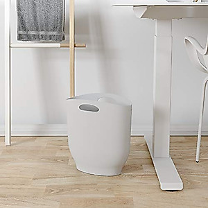 Umbra Harlo, 2.4 Gallon, White Sleek & Stylish Bathroom Trash Can, Small Garbage Bin Wastebasket for Narrow Spaces at Home or Office, 2-1/2 Gallon Capacity, 2.3 - 1012181-660