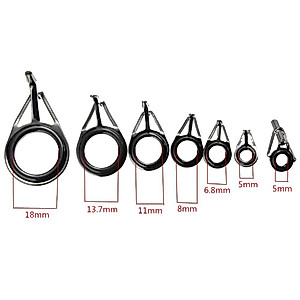 Honbay 7pcs Set Mixed Sizes Fishing Rod Eyes Guides Line Rings Repair Kit
