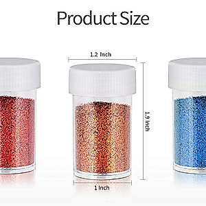 Fine Glitter, Teenitor 24 Jars Glitter for Resin Art Crafts, Tumbler Scrapbooking, Body Nail Glitter