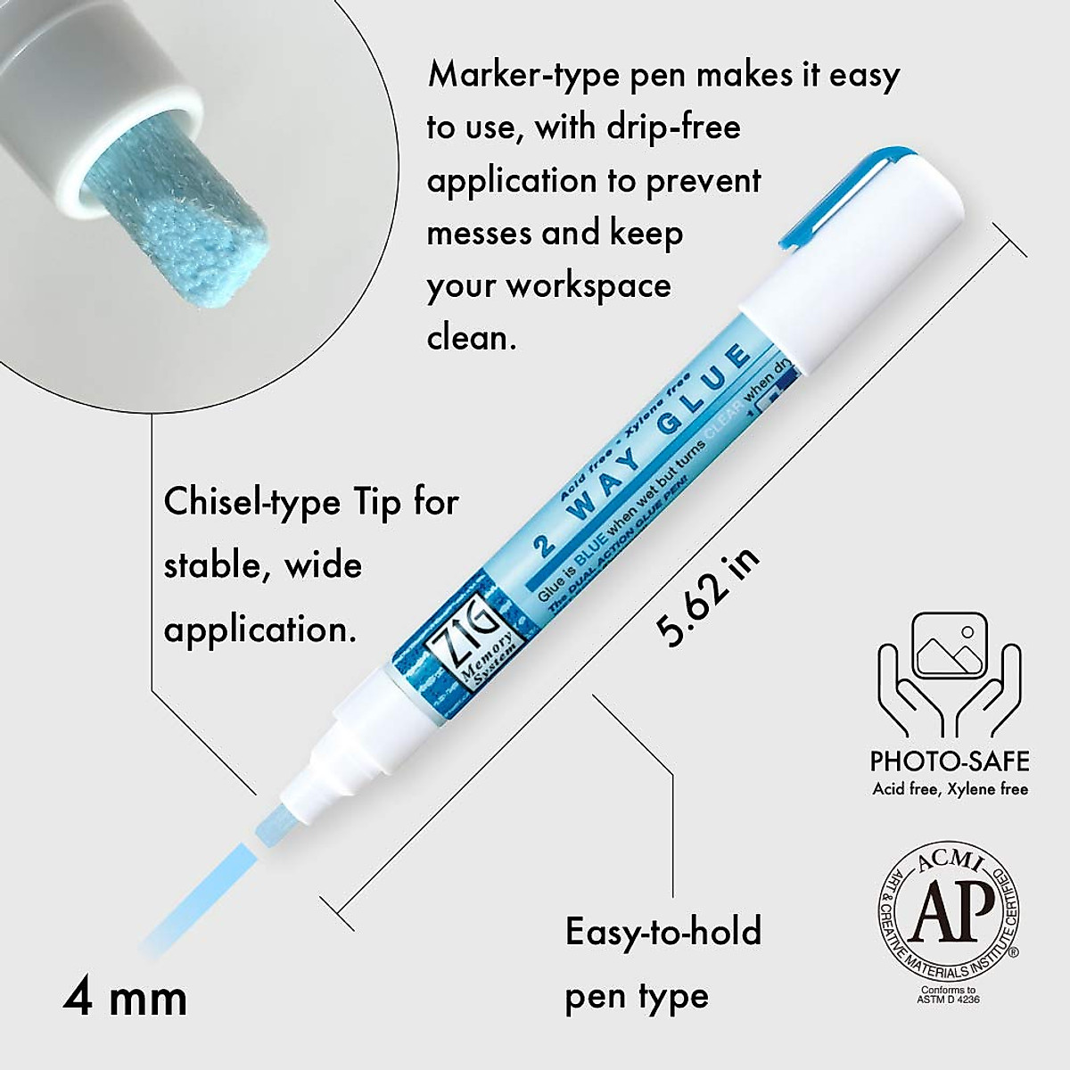 KURETAKE ZIG CORPORATION 2-Way Glue Pen 3P, Chisel Tip