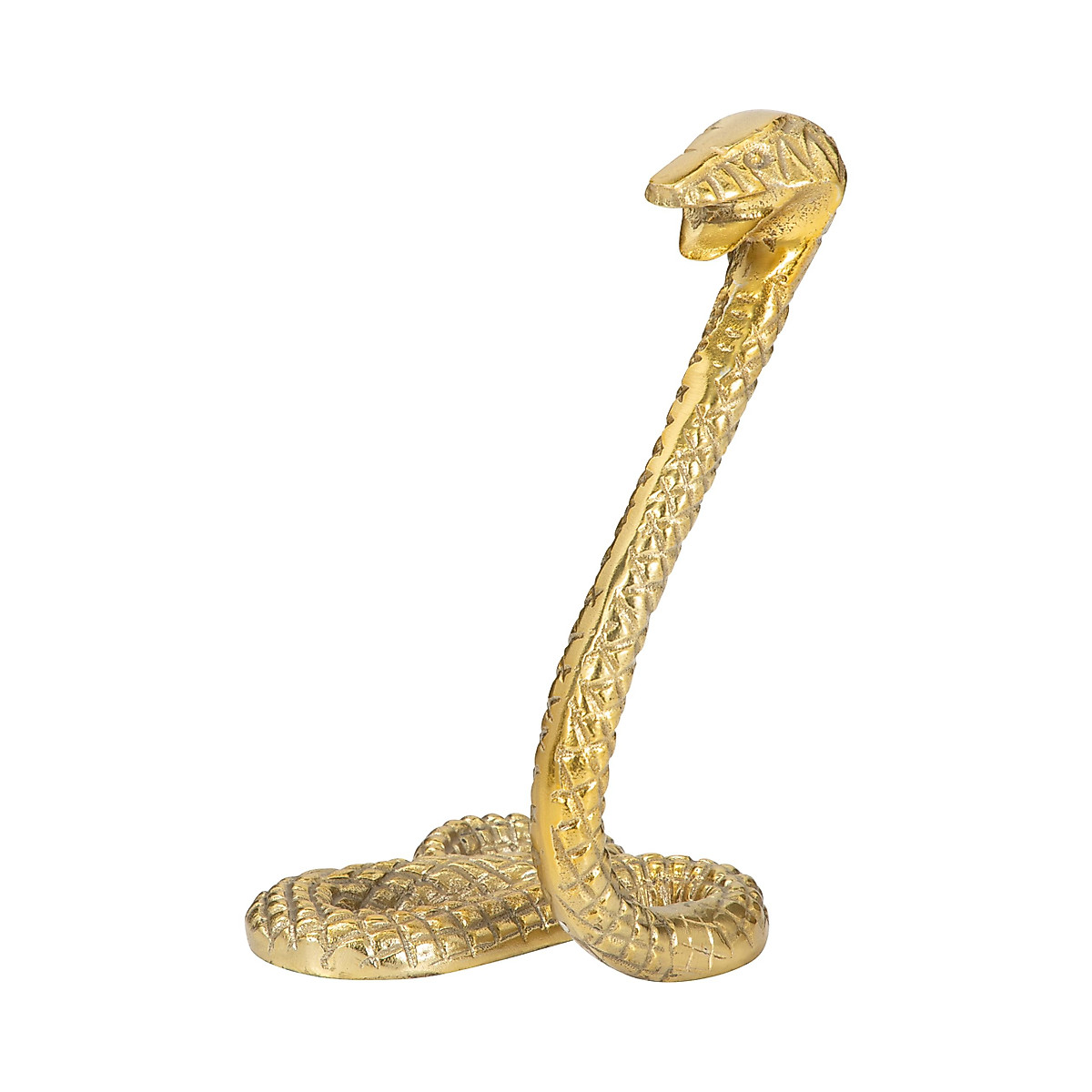 Sagebrook Home 10" Metal Snake Sculpture in Gold - Decorative Aluminum Statue for Creative Contemporary Home or Office Decor or Gift Idea