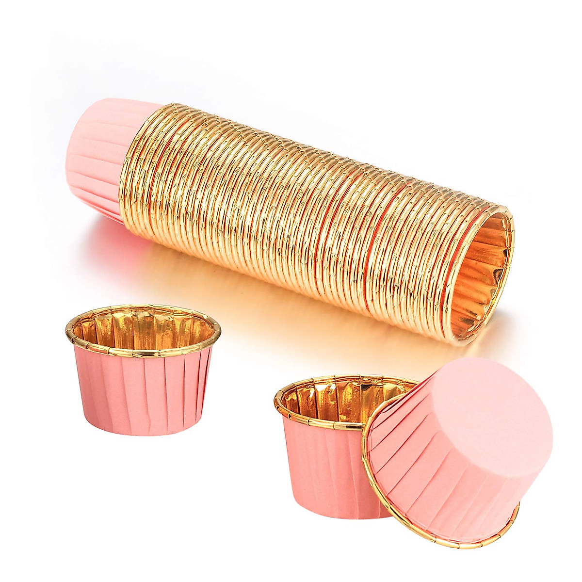 TOOINKCV 100 Pcs Cupcake Liners, Paper Cupcake Baking Cups, Cupcake Muffin Paper Baking Wrappers Liners Cups Molds for Baking, for Dinner, Party, Weddings - Pink