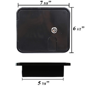 RV Camper Trailer Motorhome Power Cord Hatch Electrical Access Door (Black-1802MB)