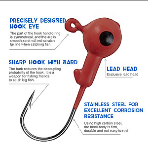 FANGBLUE 40PCS 1/8oz Jig Head Hook 2inch Curved Tail Soft Lures Artificial Silicone Bait Worm Soft Fishing Lure Tackle Kit for Bass Trout Fishing (40pcs Curved Tail Soft Lure)