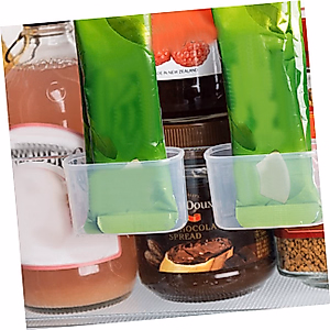 FUNOMOCYA 6Pcs Refrigerator Side Box Clip Storage Containers Small Hanging Sauce Organizer for Fridge Space Saving Fridge Bins for Condiments Kitchen Organizer