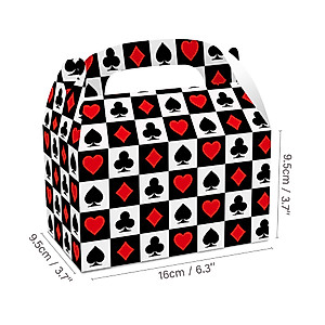 NA 12 Packs Poker Party Goodie Gift Boxes Casino Night Poker Game Theme Party Time Gift Boxes with handle for Birthday Party Decration Supplies