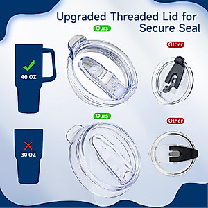 Threaded Lid Replacement for Stanley 40 oz Tumbler with Handle,Travel Mug Replacement Lids Accessories | Leak Proof Spill Proof Splash Resistant