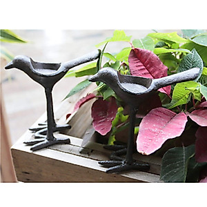 GemCave Rustic Bird Candle Holder,Cast Iron Tealight Candle Holders for Home Garden Tabletop Decor,Brown