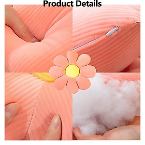 FamHome Flower Shaped Throw Pillow Butt Cushion Flower Seating Cushion,Funky Floor Cushion Room Decor,Plush Cushion for Car Office Sofa Chair (White 15.7 inches ), S-15.7 inch