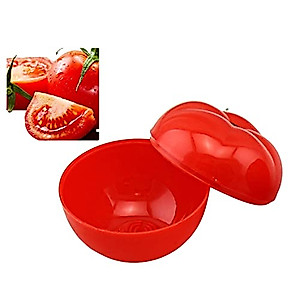 Dependable Industries inc. Essentials Set of 2 Piece Tomato Keeper Saver Container Server Keeps Cut Tomatoes Fresh Longer Odor Concealer Vegetable Holder BPA Free