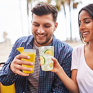 JOLLY CHEF 100 Pack 12 oz Gold Plastic Cups, Disposable Gold Cups,Heavy-duty Clear Plastic Tumblers, Gold Glitter Cups, Disposable Cups for Wedding, Thanksgiving, Christmas Party