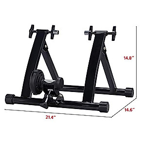 Yaheetech Magnetic Bike Trainer Stand Premium Steel Bike Bicycle Indoor Exercise Bike Stationary Workout Trainer Stand Fits for 26in-28in, 700C Wheels