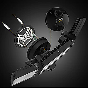 Onforu 100W LED Security Lights Motion Sensor Light Outdoor, 9000lm Super Bright Flood Light Motion Detector with 3 Head, IP65 Waterproof Exterior Floodlight, 6000K Wall Light for Entryway, Garage