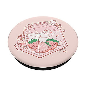 Strawberry Milk Bunny Japanese Kawaii Anime Aesthetic Pink PopSockets Swappable PopGrip