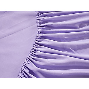 Mocassi Twin Fitted Sheet - Deep Pocket Cooling Sheets up to 16 inch - Hotel Luxury 1800 Premier - Softest Sheets - Wrinkle Resistant - 1 Single Bottom Fitted Sheet, Twin, Lavender