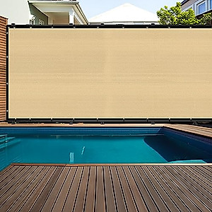 Shade&Beyond 6' x 25' Privacy Screen Fence Sand Heavy Duty 150 GSM Sand Fencing Mesh Shade Net Cover for Wall Garden Yard Backyard Indoor Outdoor Home Decoration FR03-F, Sand