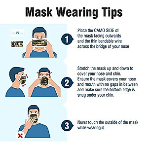 WECARE Kids Disposable Face Masks, 50 Green Camo Masks, Individually Wrapped