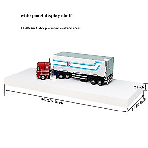 White 36" Floating Wall Mounted Shelves 2 Pack,12 Inch Deep Wide Panel Display Ledge Shelf,35.43" L x 11.81" D x 2" T