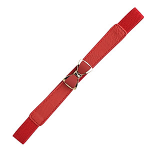 Syuer Womens 1" Width Bow Skinny Elastic Waist Belt Stretchy Belt Thin Belt (S-M (26"-32"), Red)