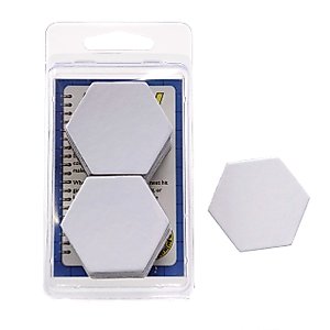 Value Pack of 28 - Dry Erase - Reusable - Blank 1.5" Hexagon Hex Board Game Chits Tiles Counters Markers DIY D&D