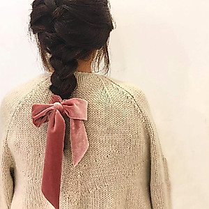 6Pcs Hair Scrunchies Bowknot Velvet Elastics Hair Bands Scrunchy Hair Rope Ties Hair Bow Ponytail Holder Accessories for Women Girls