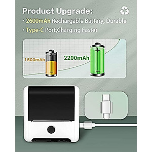 M200 Label Maker Machine - Portable Bluetooth Thermal Label Maker Printer Compatible with Android & iOS, with One Roll 40x60mm Clear Thermal Labels