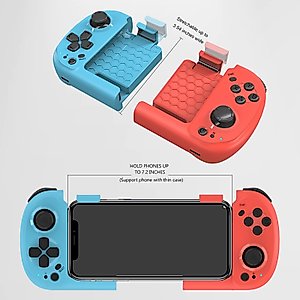 Joso Phone Controller for Android, iPhone, Direct Play, 15 Hours of Playtime, Support with Case, Game Controller Joystick for Galaxy S23 S22 S21 Ultra, iPhone 14 13 12 Pro Max, COD, Genshin Impact