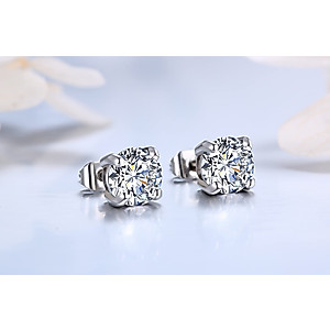Titanium Stainless Steel Lady's Charming Stud Earring with a Gift Box and a Free Small Gift