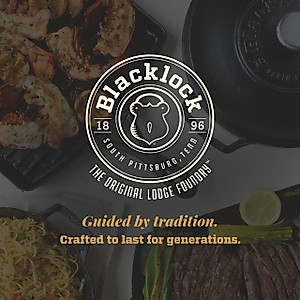 Lodge 4 Quart Cast Iron Blacklock Braiser with Lid, Triple Seasoned - 4 qt