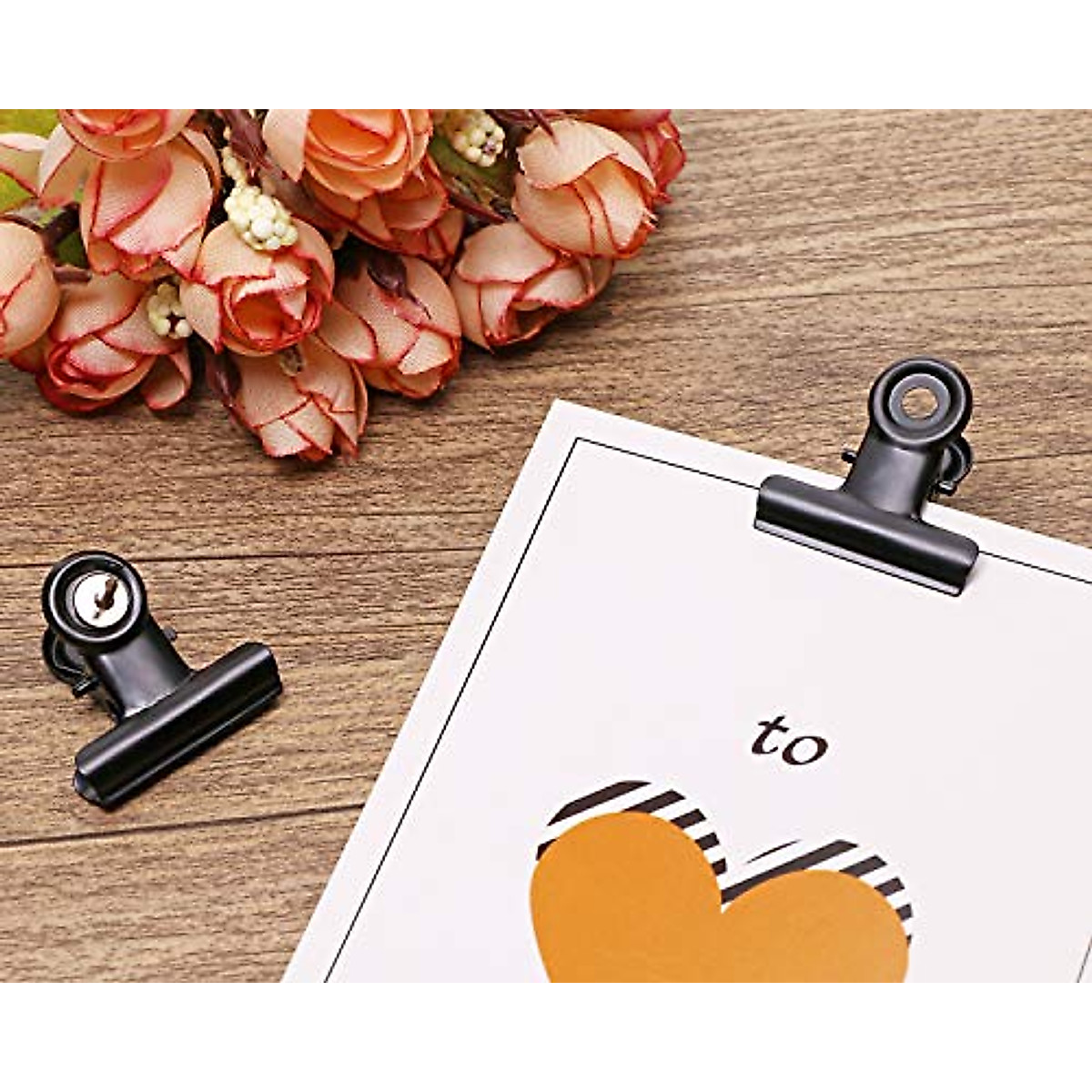 Tupalizy 15PCS Push Pins Clips Bulldog Thumbtack Clips for Bulletin Cock Board Wall Office School Home Cubicle Pictures Documents Notes Papers Calendars Photos Files Artworks Craft Projects (Black)