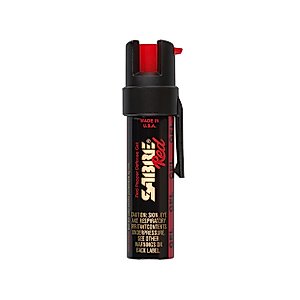 SABRE Pepper Gel with Attachment Clip, 35 Bursts (5X The Competition), 12-Foot (4-Meter) Range, Gel is Safer, UV Marking Dye, Twist Lock Safety
