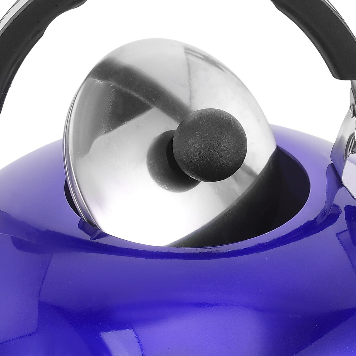 BESTonZON Whistling Tea Kettle Tea Bottle Stainless Steel Stovetop Teapot 4L Camping Water Kettle Kitchen Coffee Kettle Metal Water Pot with Cool Handle for Home Office Blue