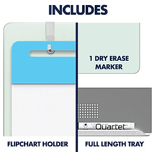 Quartet Easel, Magnetic, Glass Whiteboard, 4' x 3', Reversible, Portable, Flip Chart Holder, Infinity (ECM43G), Silver