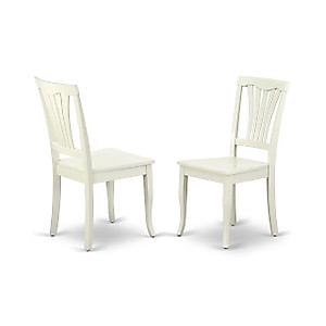 East West Furniture BOAV5-LWH-W 5 Piece Dining Room Table Set Includes a Round Kitchen Table and 4 Dining Chairs, 42x42 Inch, Linen White