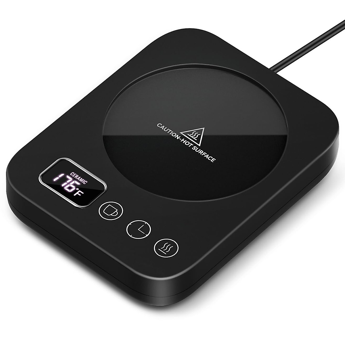 Misby Mug Warmer, Upgrade Coffee Warmer for Desk with 3 Temperature Settings, Fast Heating Cup Warmer 12 Timer, 4H Auto Shut Off, Gravity Sensor, Keep Best Temp for Tea,Beverage,Milk -Black